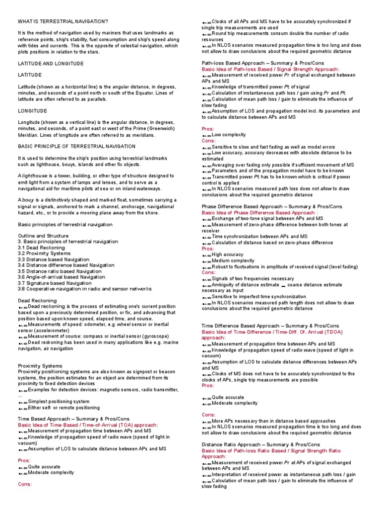 Basic Principles of Terrestrial Navigation | Navigation | Longitude