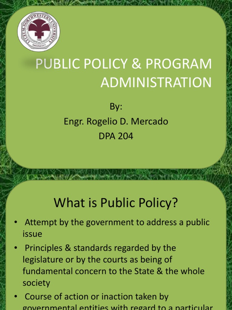 Public Policy and Program Administration | PDF | Policy | Bill (Law)