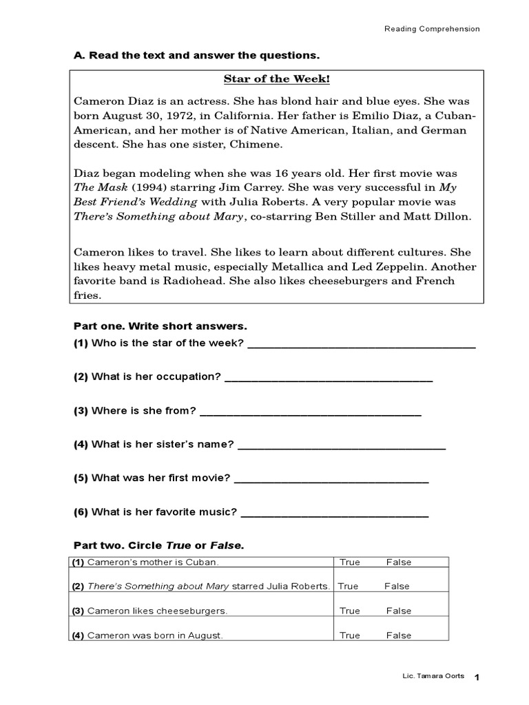 Reading Comprehension | PDF | Thomas Edison | Mick Jagger