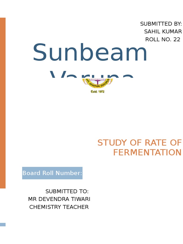 To Compare Rate of Fermentation | PDF | Fermentation | Fermentation In ...