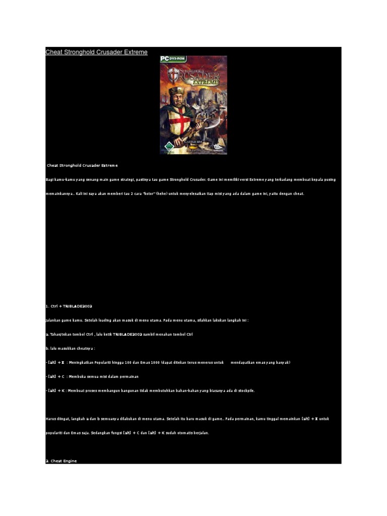 Cheat Stronghold Crusader Extreme | PDF