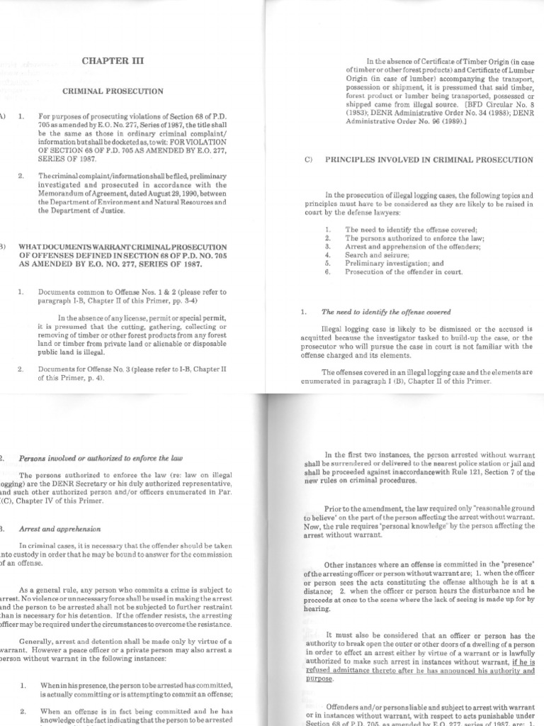 Criminal Prosecution For Violation of Sec 68 PD 705 PDF | PDF