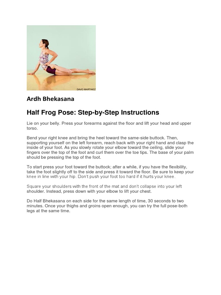 Ardh Bhekasana: Half Frog Pose: Step-by-Step Instructions | PDF