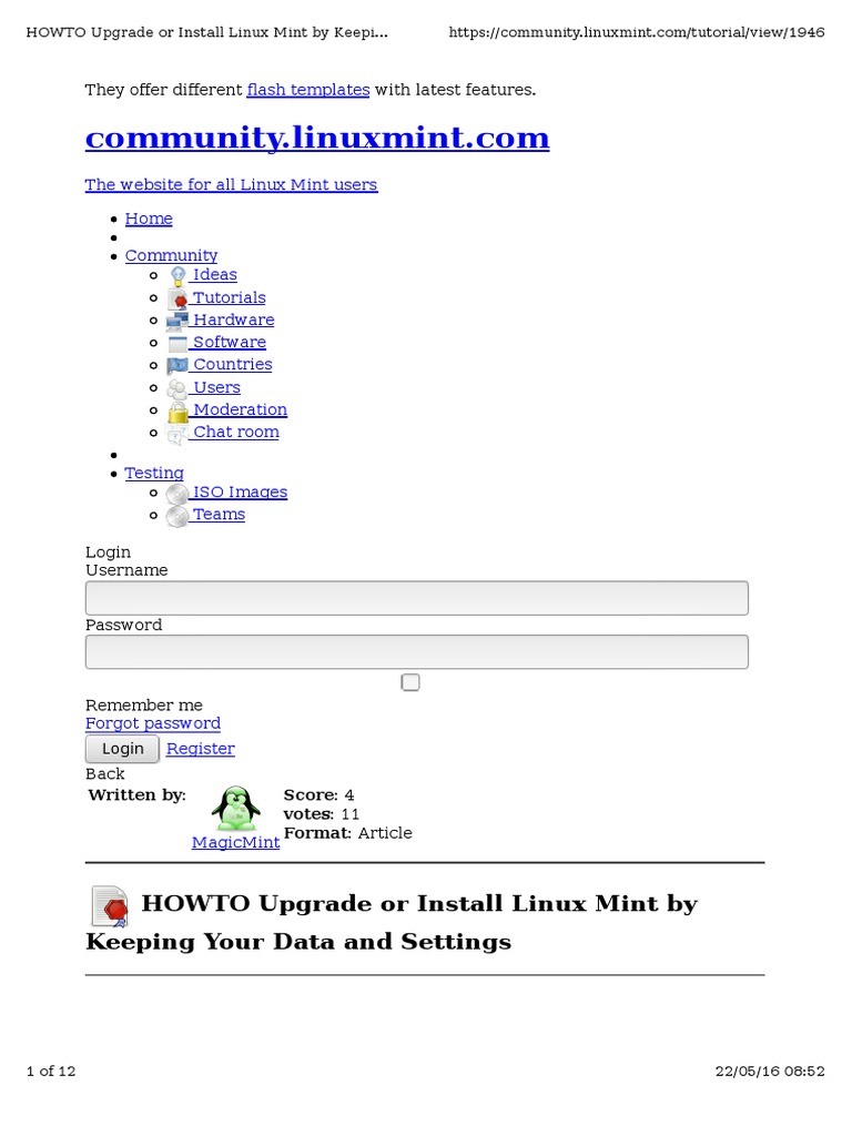 How To Upgrade Mint | PDF | Advanced Packaging Tool | Installation ...