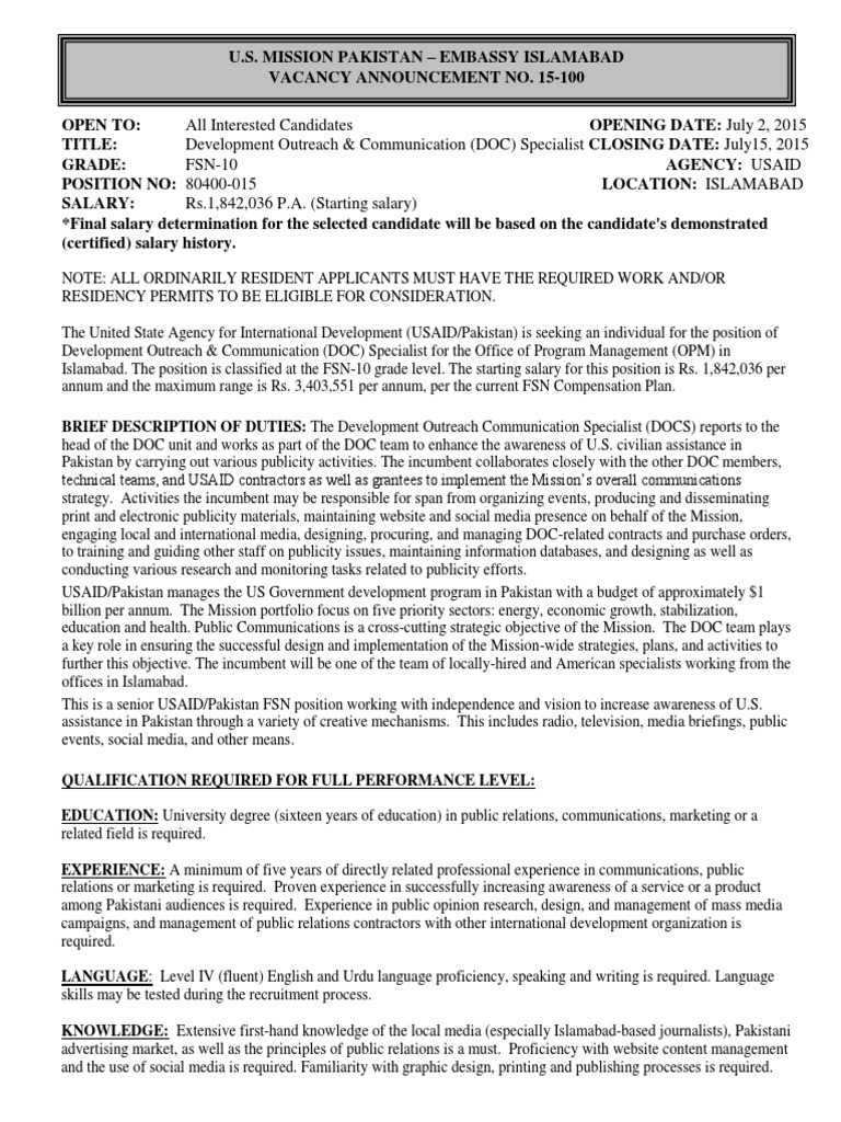 15-100 Doc Usaid | PDF | United States Agency For International ...