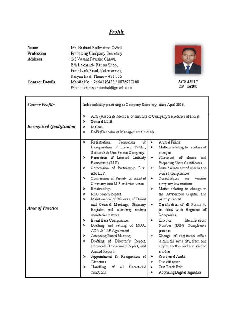 Practicing Company Secretary | PDF | Limited Liability Partnership | Law