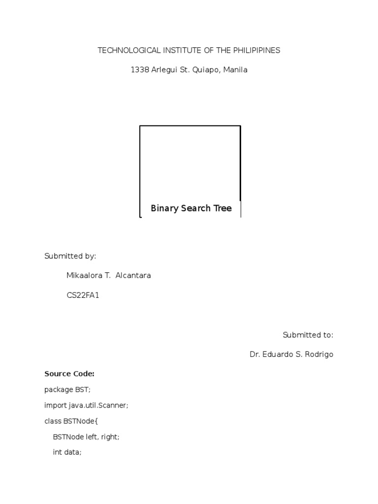 Binary Search Tree | PDF | Discrete Mathematics | Mathematical Logic