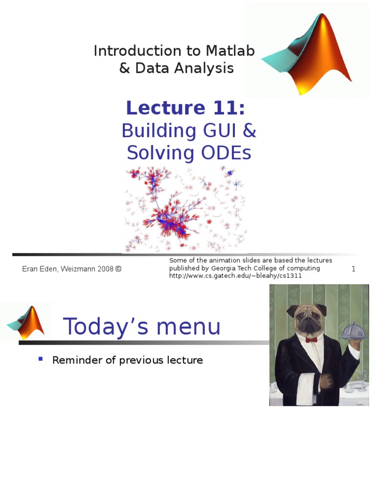 Building Gui & Solving Odes: Introduction To Matlab & Data Analysis | PDF | Graphical User ...