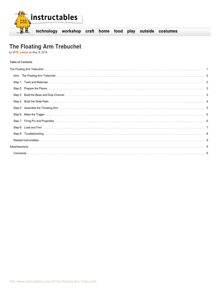 The Floating Arm Trebuchet | PDF | Nature