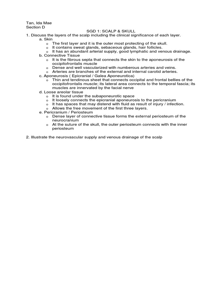 Anatomy - Scalp.pdf | Skull | Human Head And Neck
