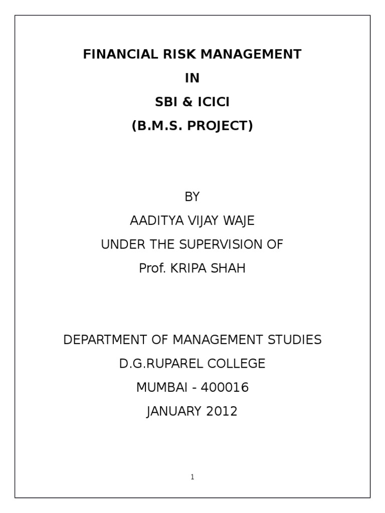 Financial Risk Management (PROJECT) | PDF | Operational Risk | Risk