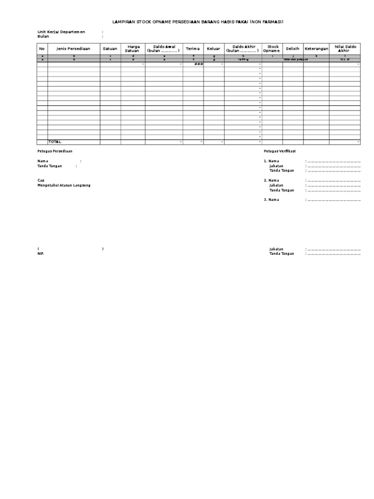 Form+Stock+Opname 2 | PDF