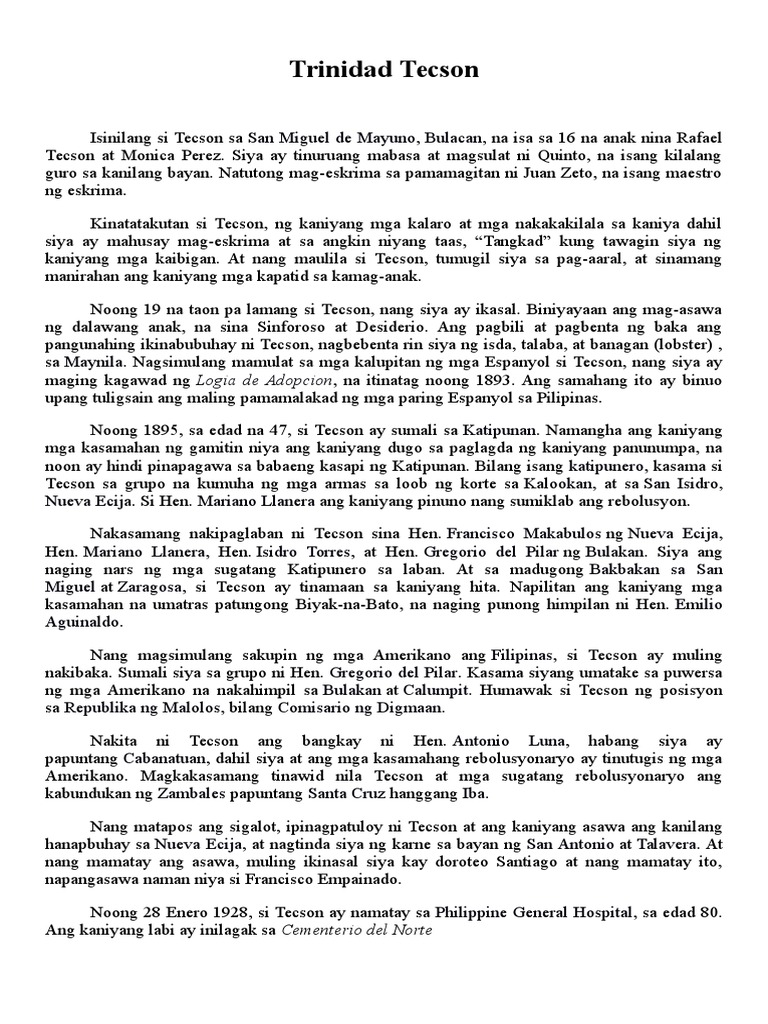 Trinidad Tecson | PDF