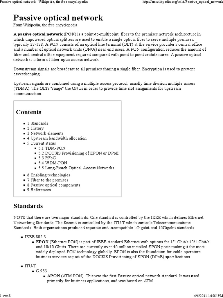 Passive Optical Network | Download Free PDF | Telecommunications ... Passive Optical Network | Download Free PDF | Telecommunications ...