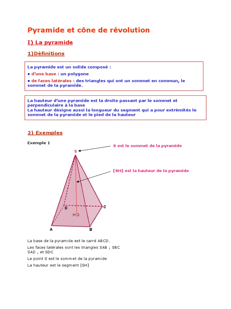 4e Pyramide Cone Revolution | PDF | Triangle | Formes géométriques