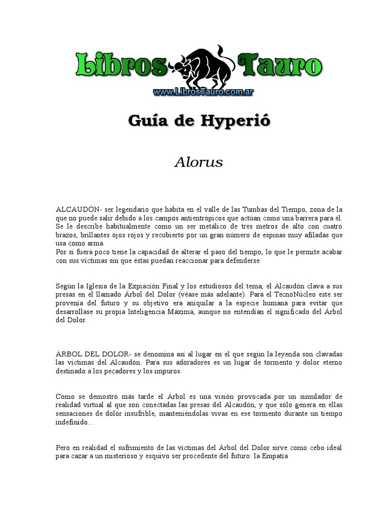 Alcaudón y Cruciforme en Hyperión | PDF | Inteligencia artificial ...
