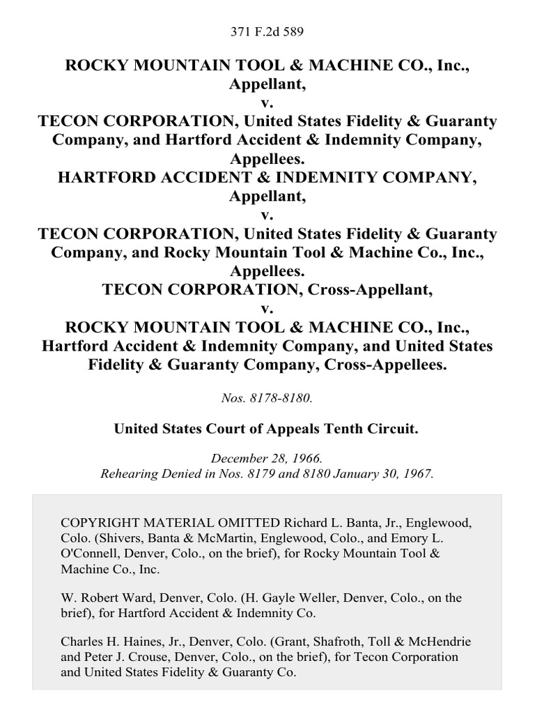 United States Court of Appeals Tenth Circuit | PDF | Surety Bond | Lawsuit