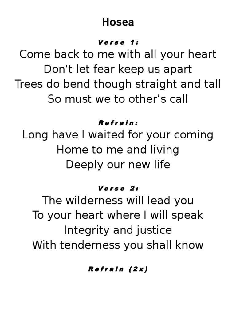 Hosea Lyrics | PDF