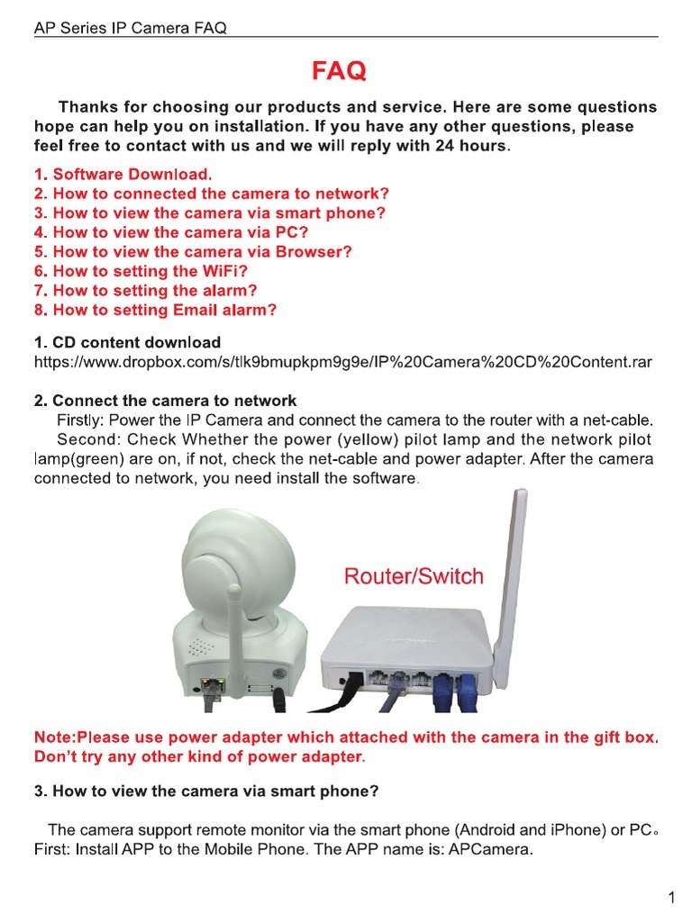 FAQ of IP Camera PDF | PDF
