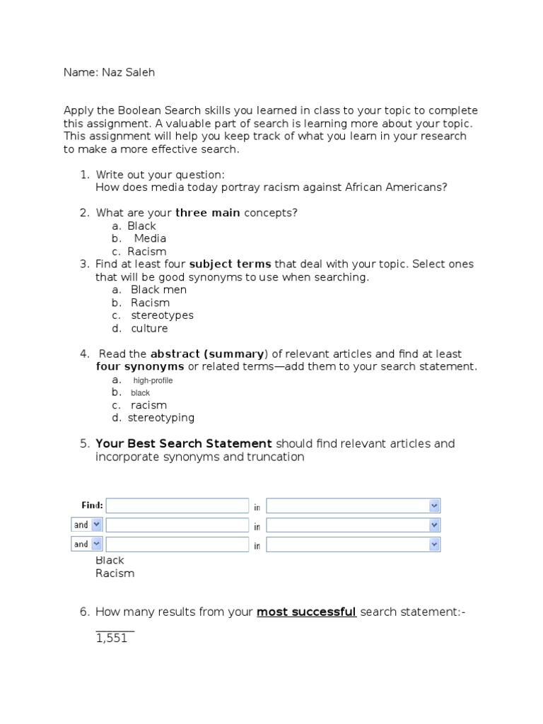 Boolean Search Handout | PDF