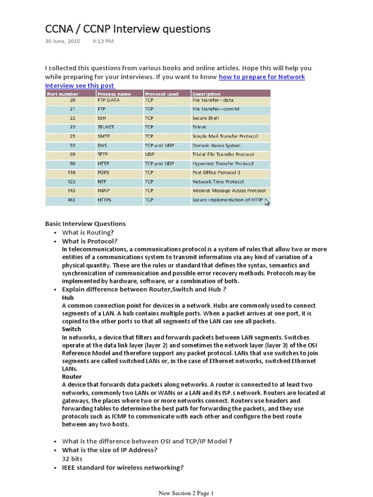 CCNA CCNP Interview Questions | PDF | Network Switch | Computer Network