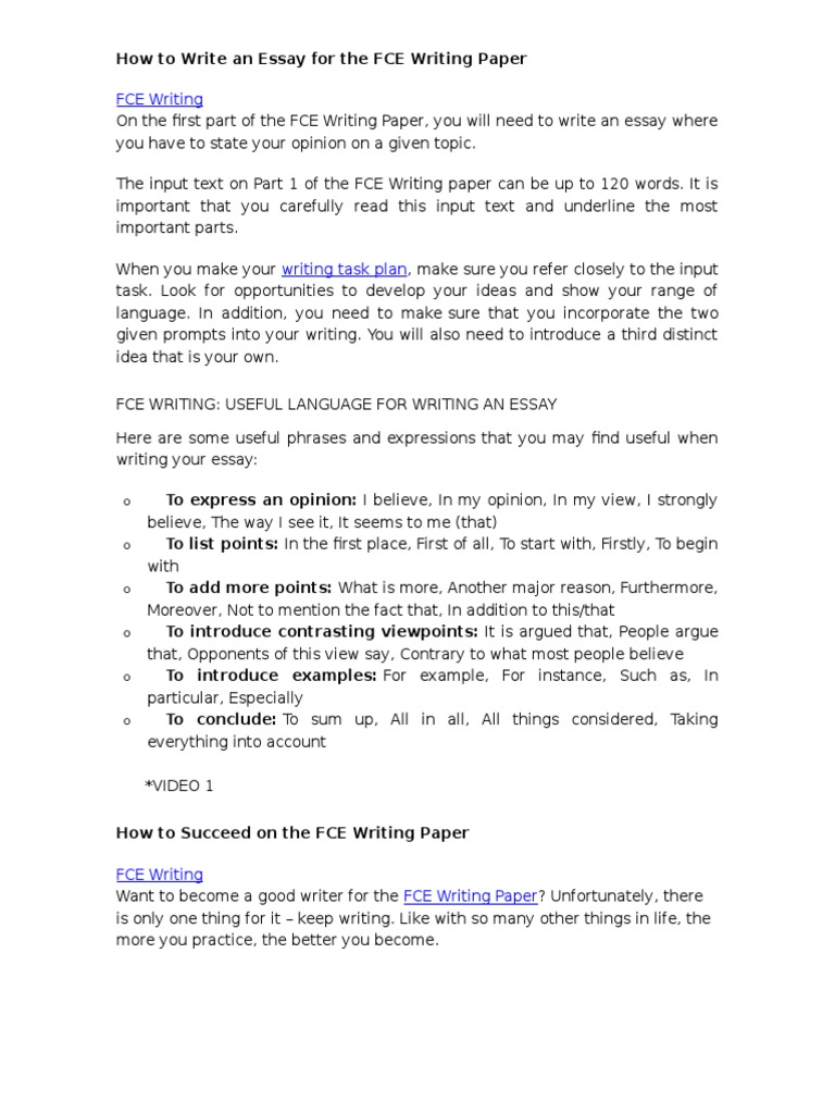 Fce Wrting Test Tips | PDF | Essays | Vocabulary