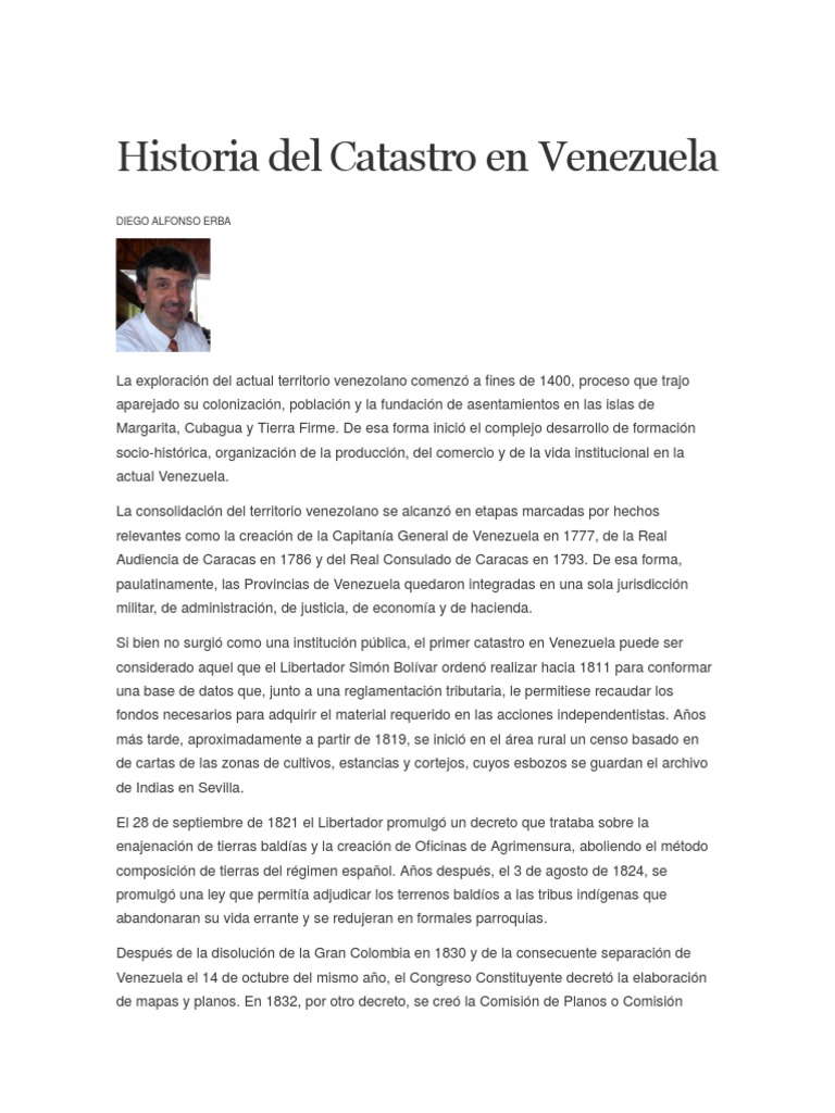 Evolución del Catastro en Venezuela | PDF | Venezuela
