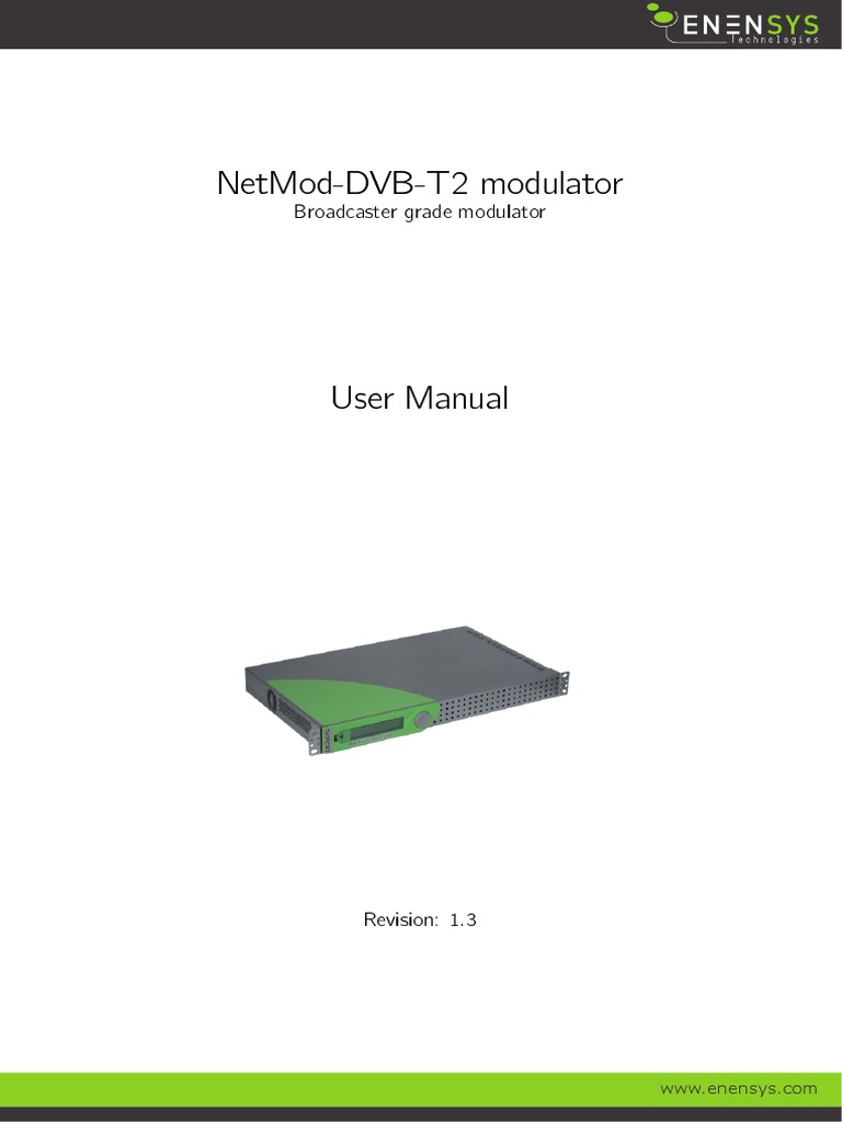 NetMod DVB-T2 User Manual | PDF | Orthogonal Frequency Division ...