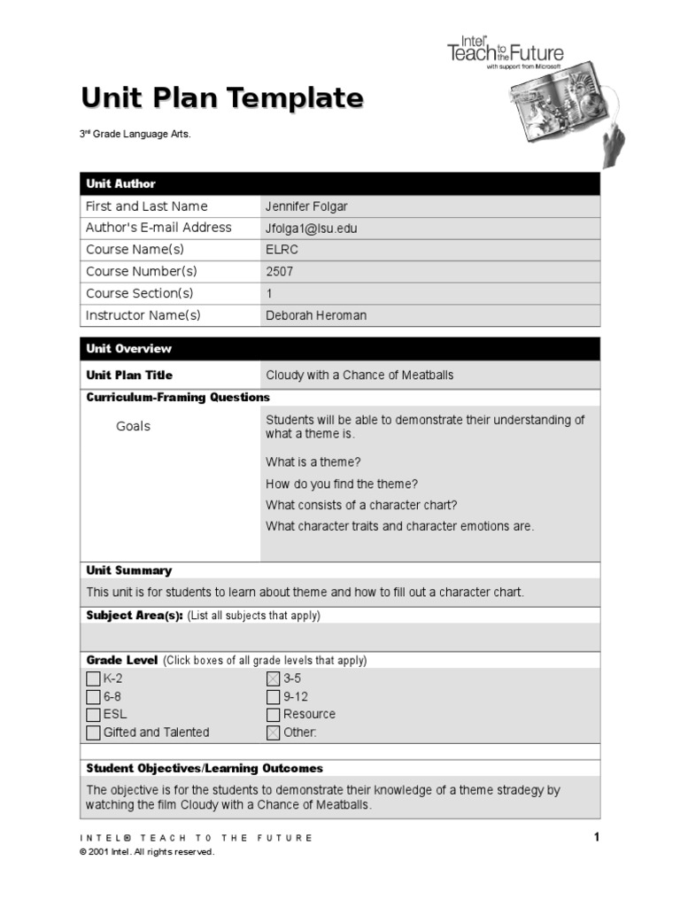 Unit Plan Lesson | PDF