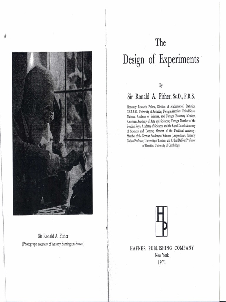 B Fisher Design of Experiments PDF | PDF