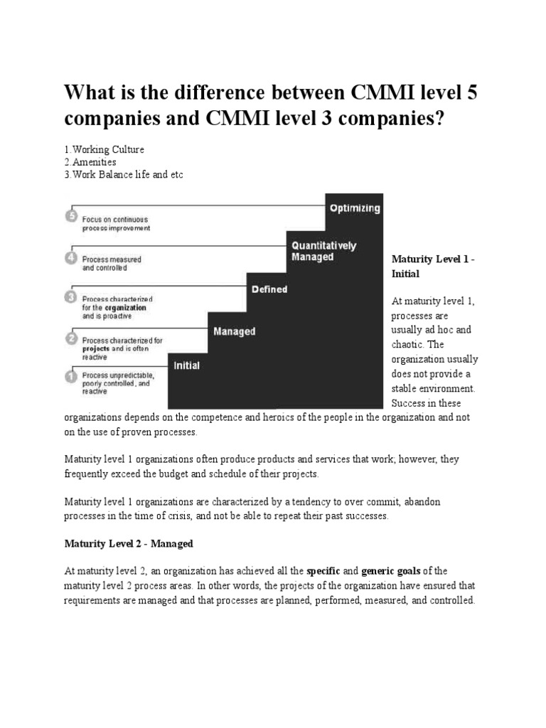 All About CMMI Levels | PDF | Goal | Accountability