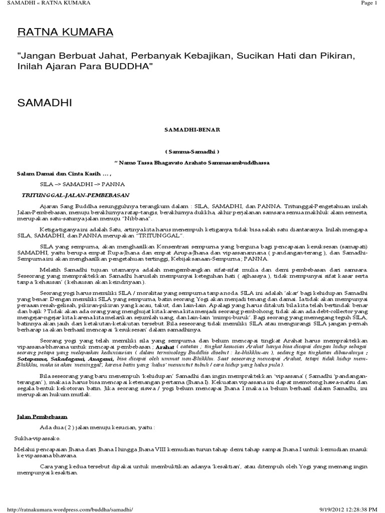 Panduan Samadhi dan Jalan Pembebasan | PDF | Sains & Matematika