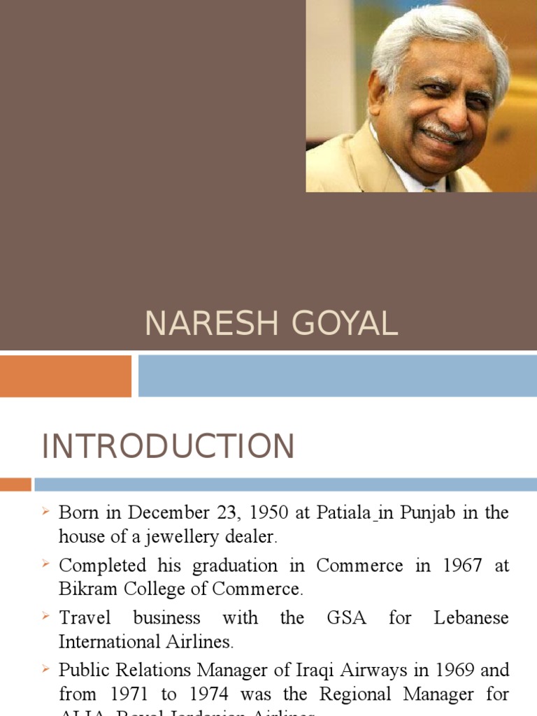 Naresh Goyal | PDF | Airlines | Transport Companies