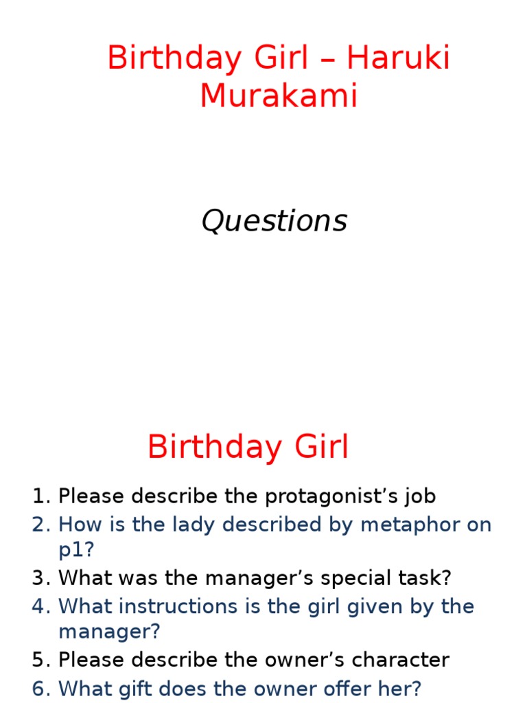 Birthday Girl | PDF