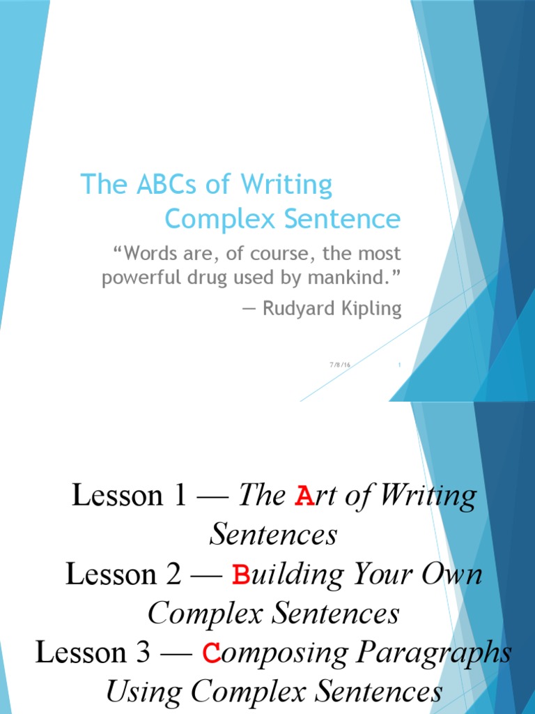The ABCs of Writing Complex Sentence | PDF | Sentence (Linguistics ...