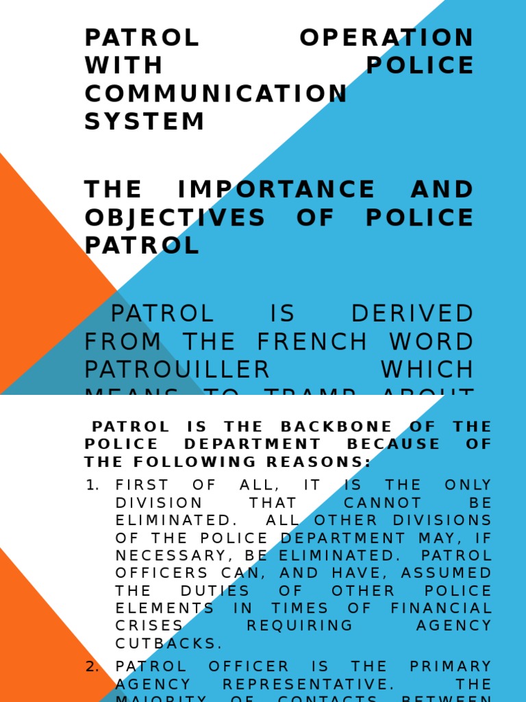 Patrol Operation With Police Communication System The Importance and ...