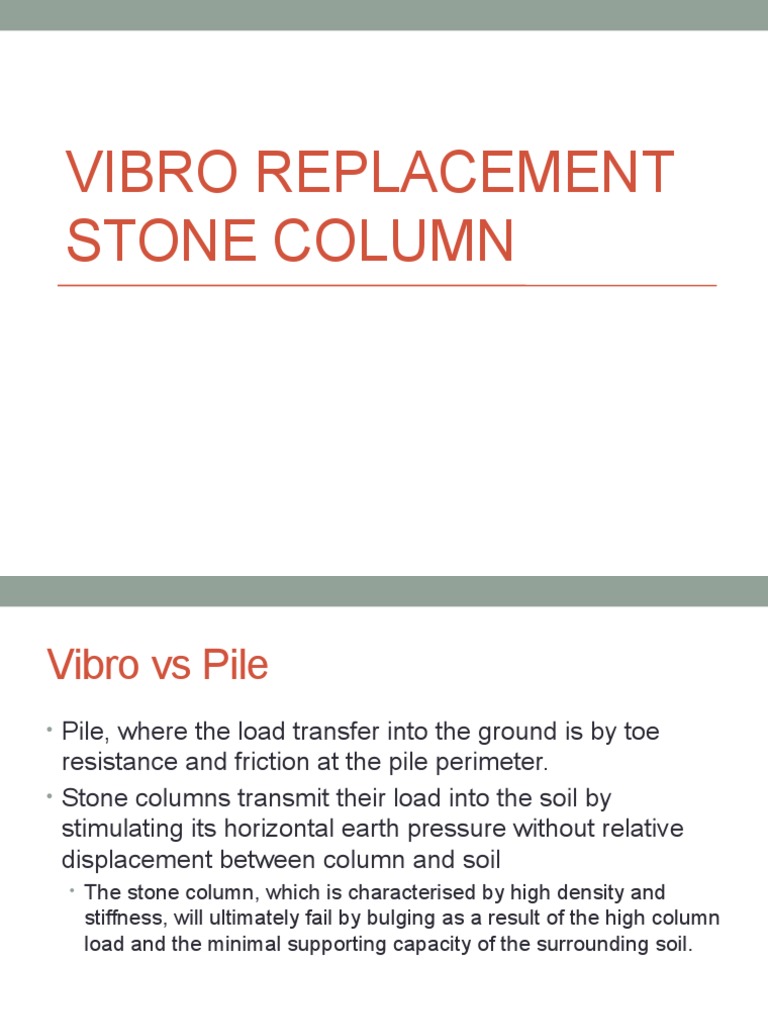 Vibro Replacement Stone Column | PDF | Deep Foundation | Soil