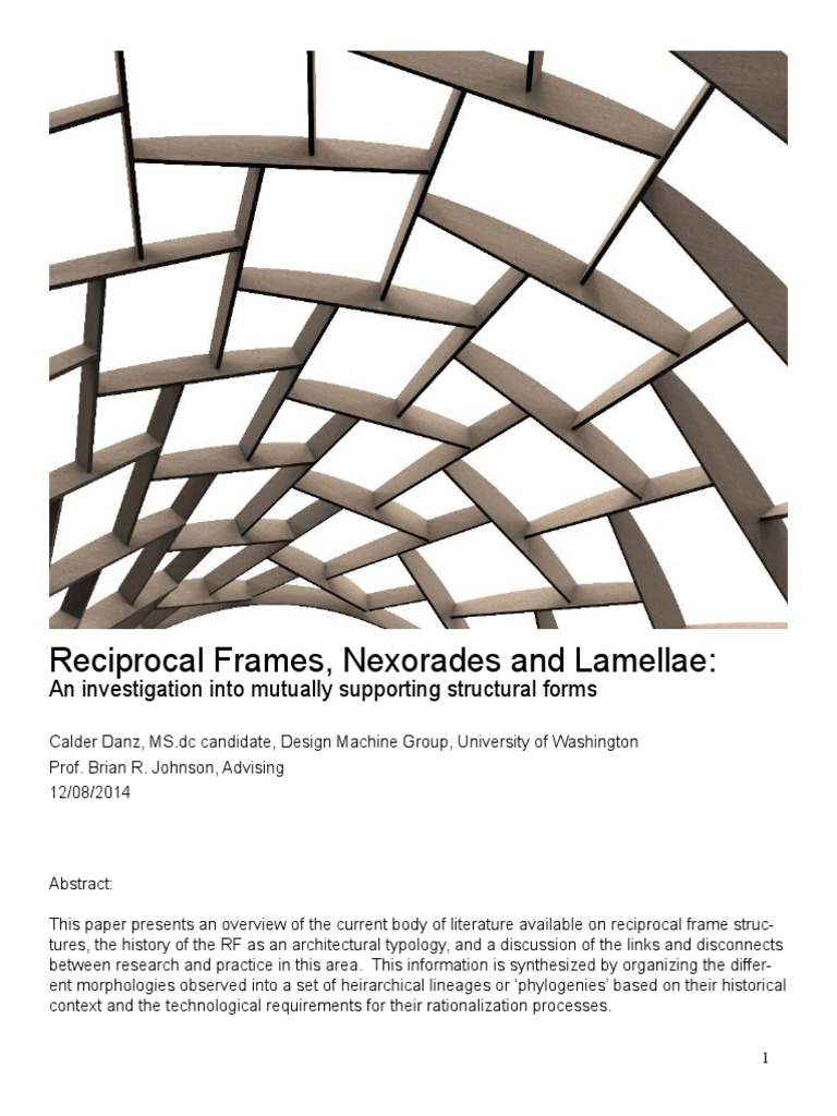Reciprocal Frames Danz 2014 Pdf Curvature Geometry