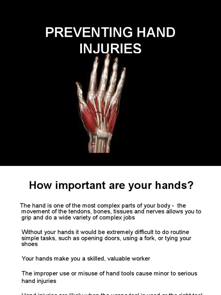 Hand Safety Presentation | PDF | Wound | Polyvinyl Chloride