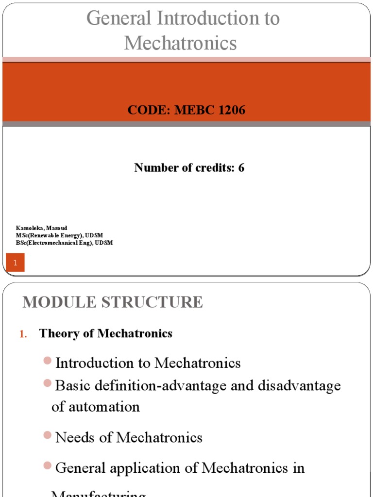 Mechatronics Overview and Applications | PDF | Thermocouple | Electric ...
