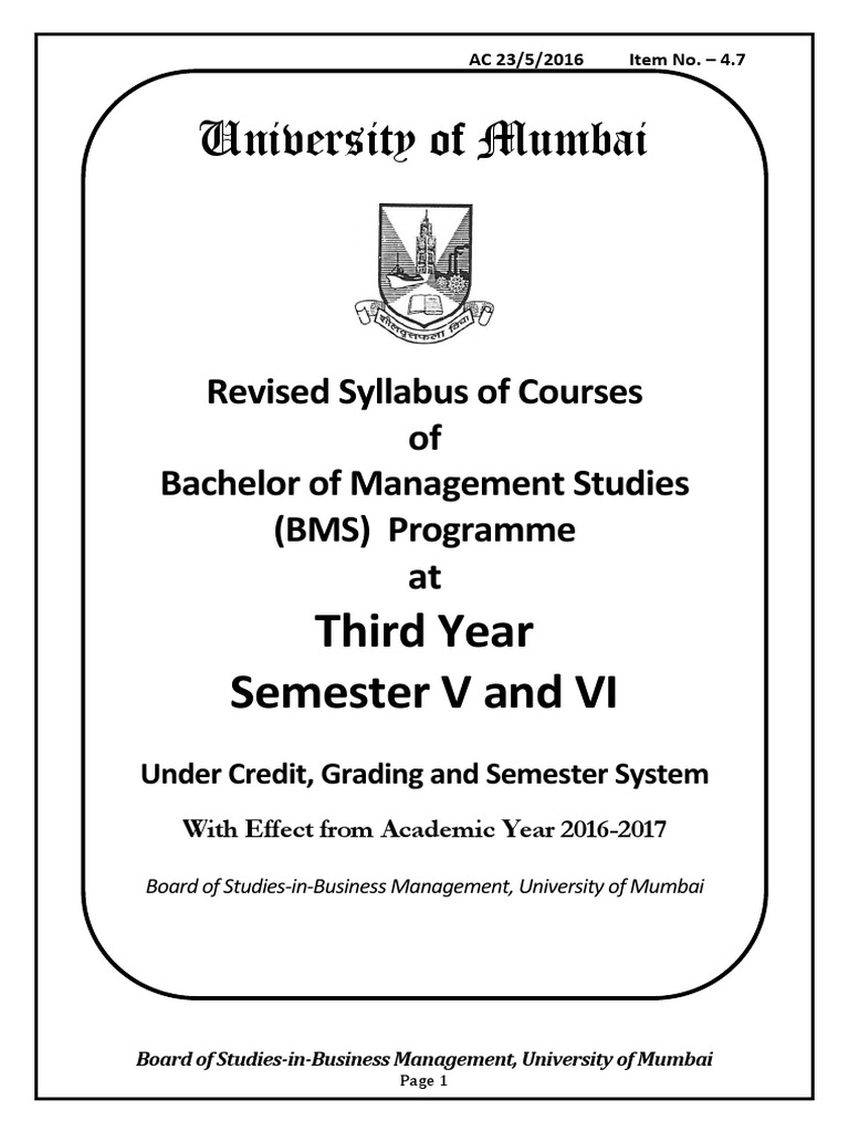 4 7-t - y - Bms 1 Revised Syllabus 2016-17 | PDF | Option (Finance) | E ...