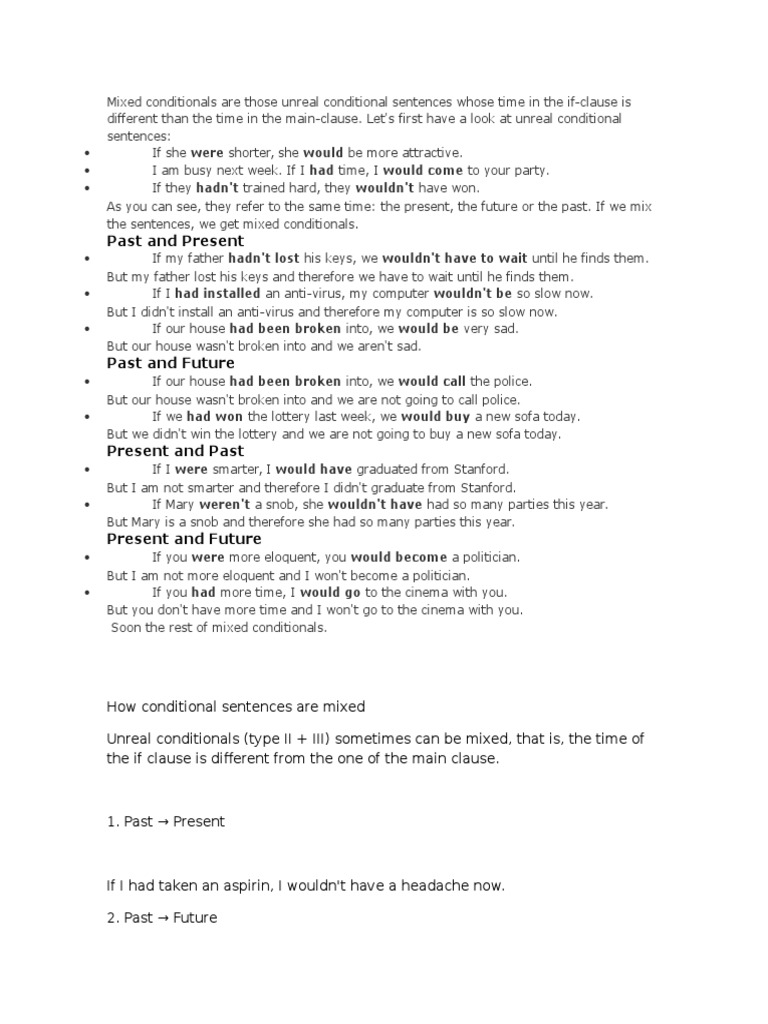 Understanding Mixed Conditionals: A Comprehensive Guide to Combining Unreal Conditional Verb ...