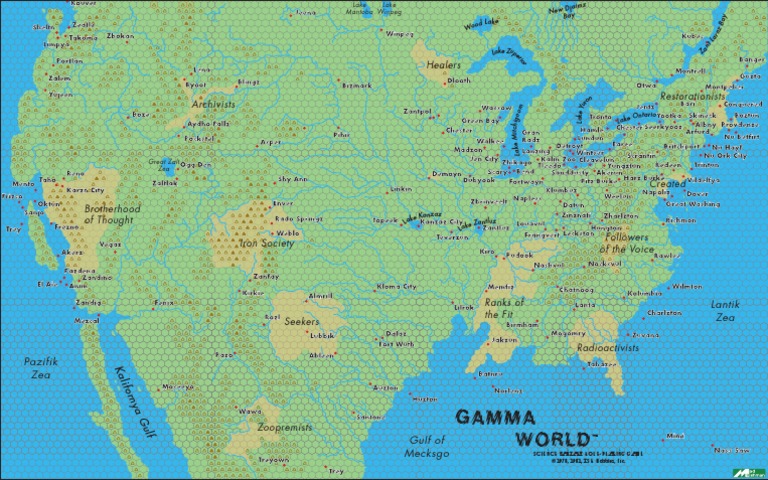 Gamma World - Map of Meriga 2471AD | PDF | Tsr, Inc. | Tsr (Company) Games