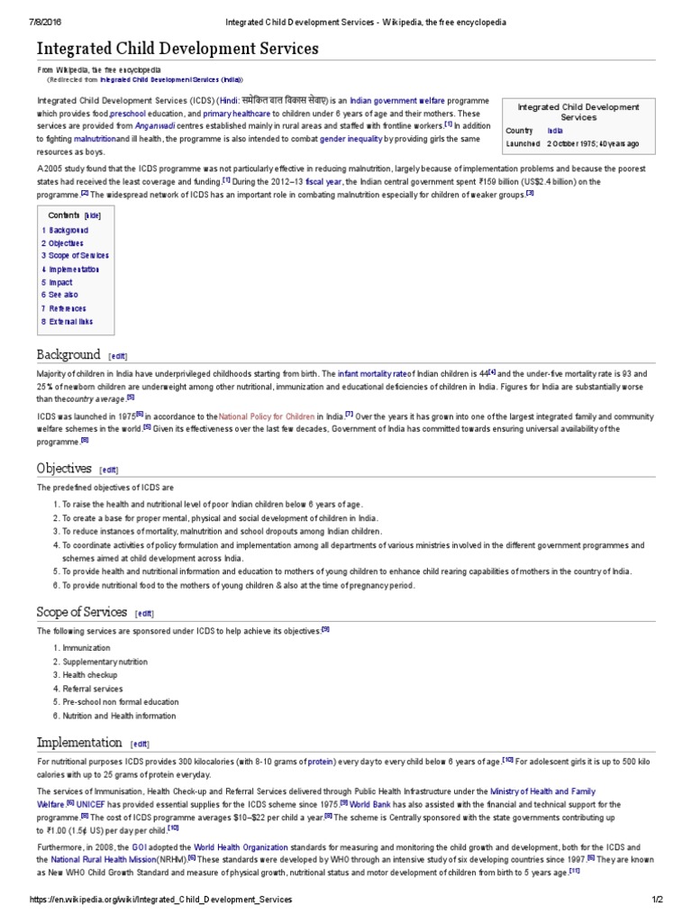 Integrated Child Development Services - Wikipedia, The Free ...