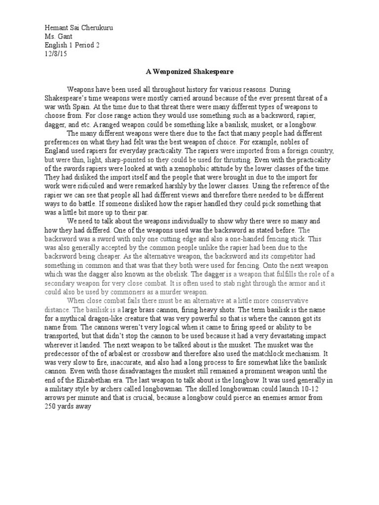 Weapons of the Elizabethan Era | PDF | Musket | Dagger