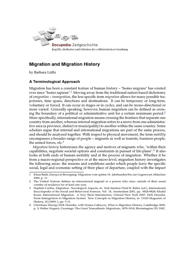 Migration and Migration History | PDF | Immigration | Human Migration