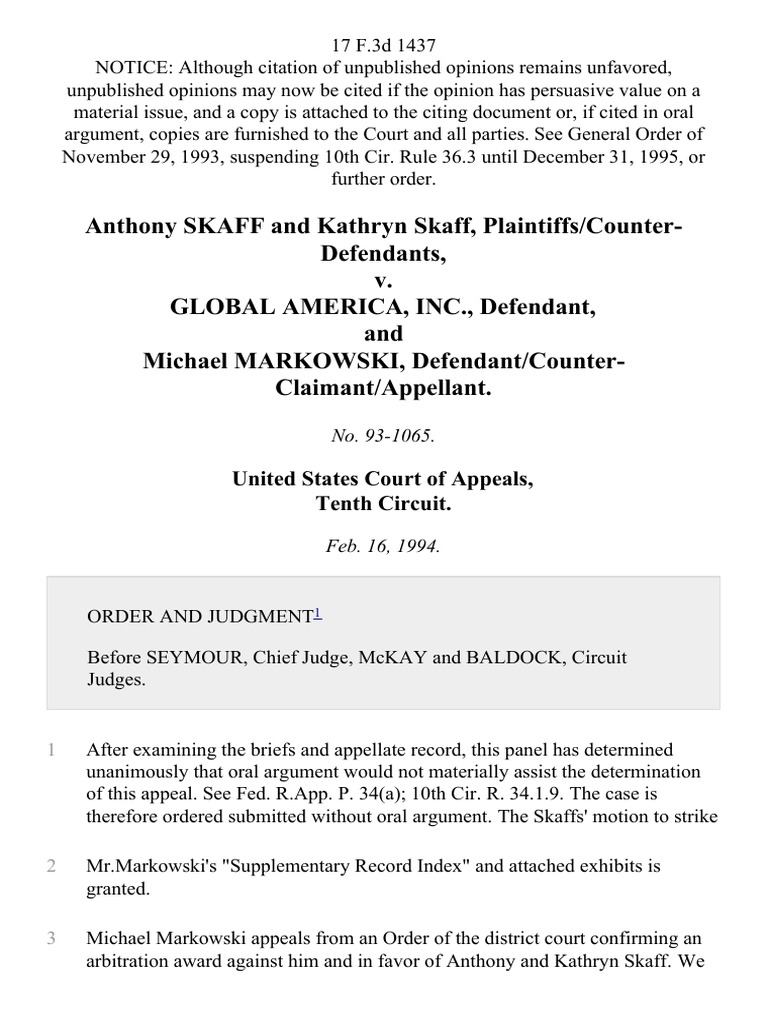 Anthony Skaff and Kathryn Skaff, Plaintiffs/counter-Defendants v ...