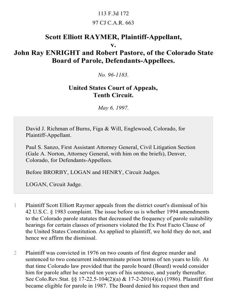 Scott Elliott Raymer v. John Ray Enright and Robert Pastore, of The ...