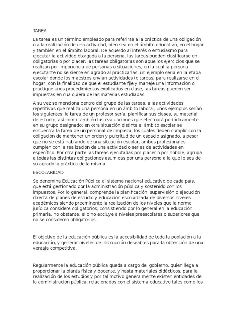 Definición y Tipos de Tareas Educativas | PDF | Programación ...