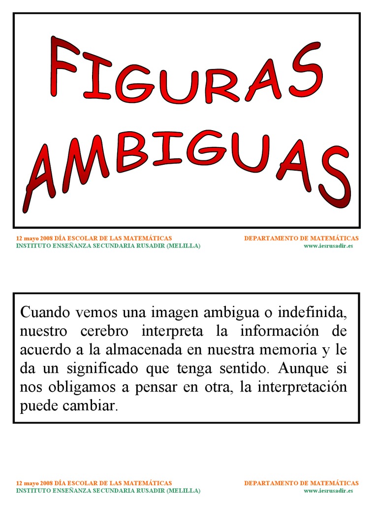 Figuras Ambiguas | PDF | Cognición | Ciencia cognitiva
